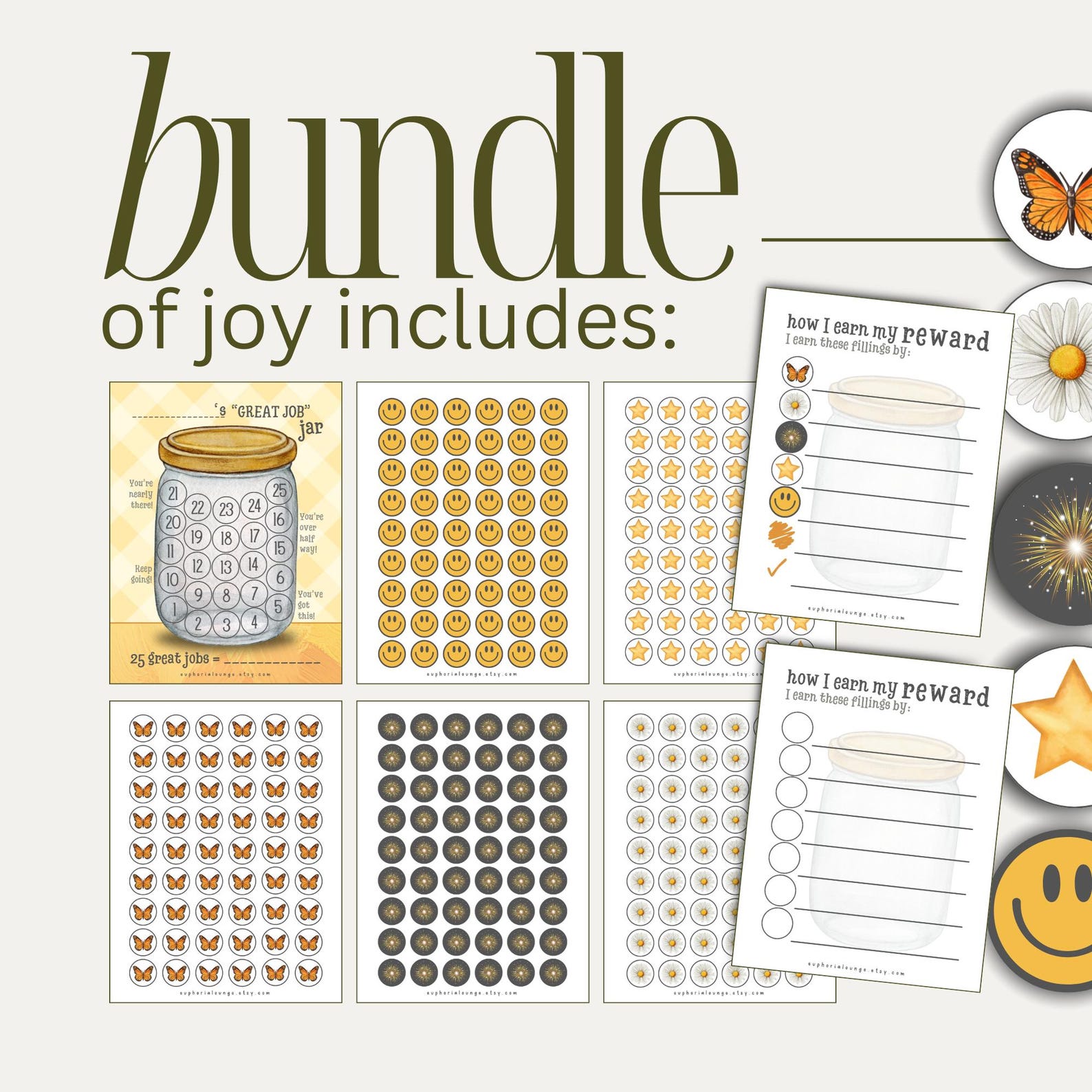 Great Job Jar Reward Chart Printable for Kids, Class Reward System ...