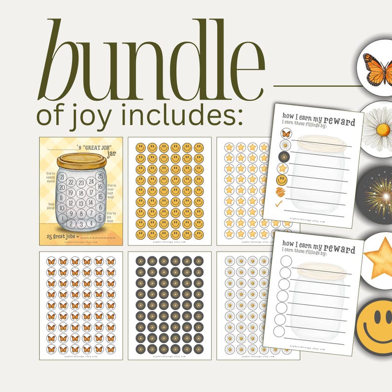 Great Job Jar Reward Chart Printable for Kids, Class Reward System ...