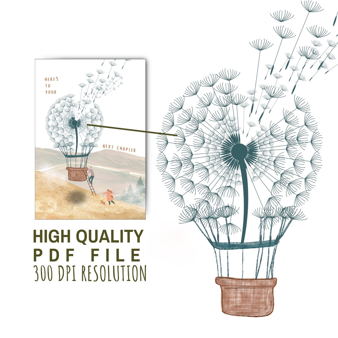 New Chapter Good Luck Printable Card, Downloadable Engagement Card ...