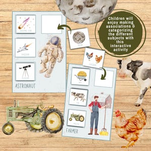 Occupations Sorting Printable Mats & Cards, Learn Professions, Child ...