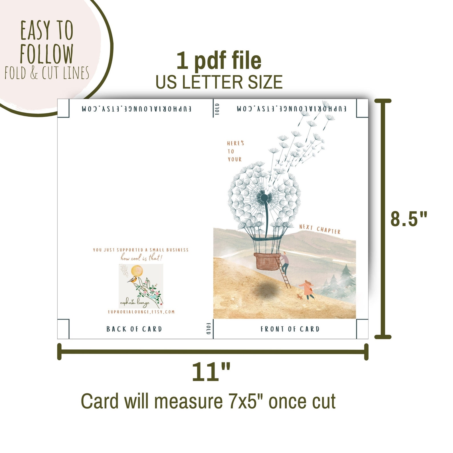 New Chapter Good Luck Printable Card, Downloadable Engagement Card ...