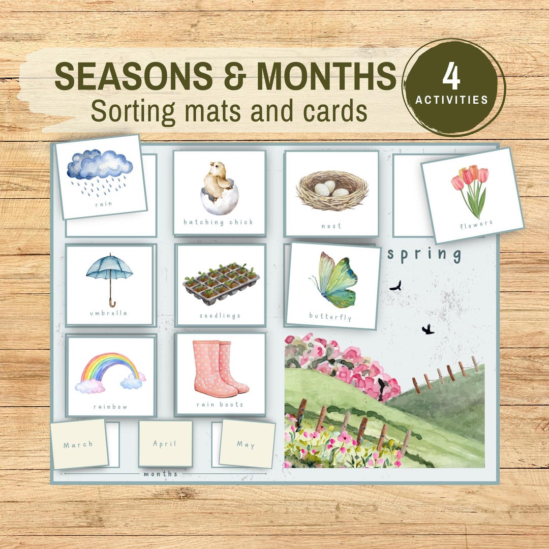 Seasons Cycle & Months of the Year Printable Activities, Homeschool ...