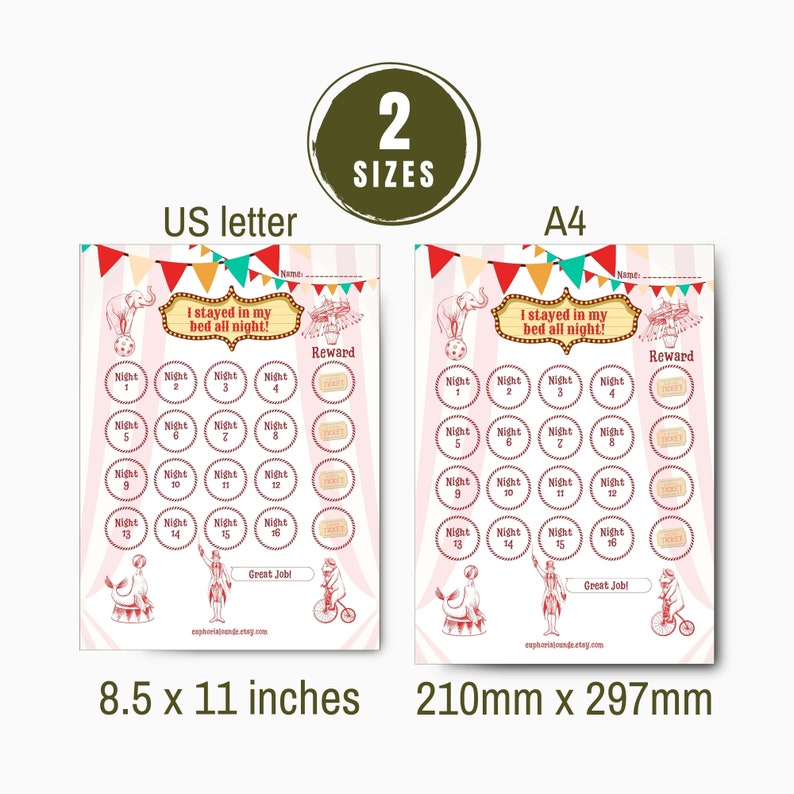 Stay in Bed Reward Chart Printable for Child, Toddlers Goal Progress ...