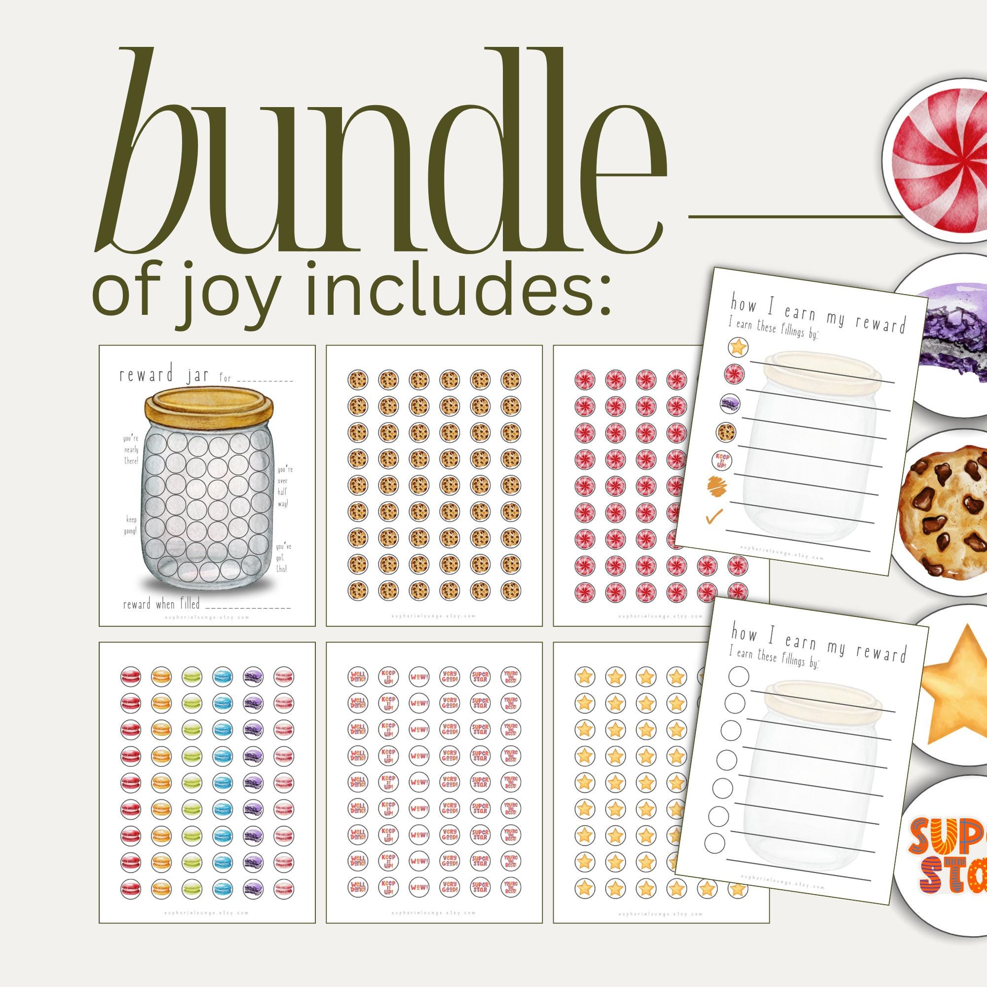 Reward Jar Printable Chart for Kids or Adults With Fillable Options ...