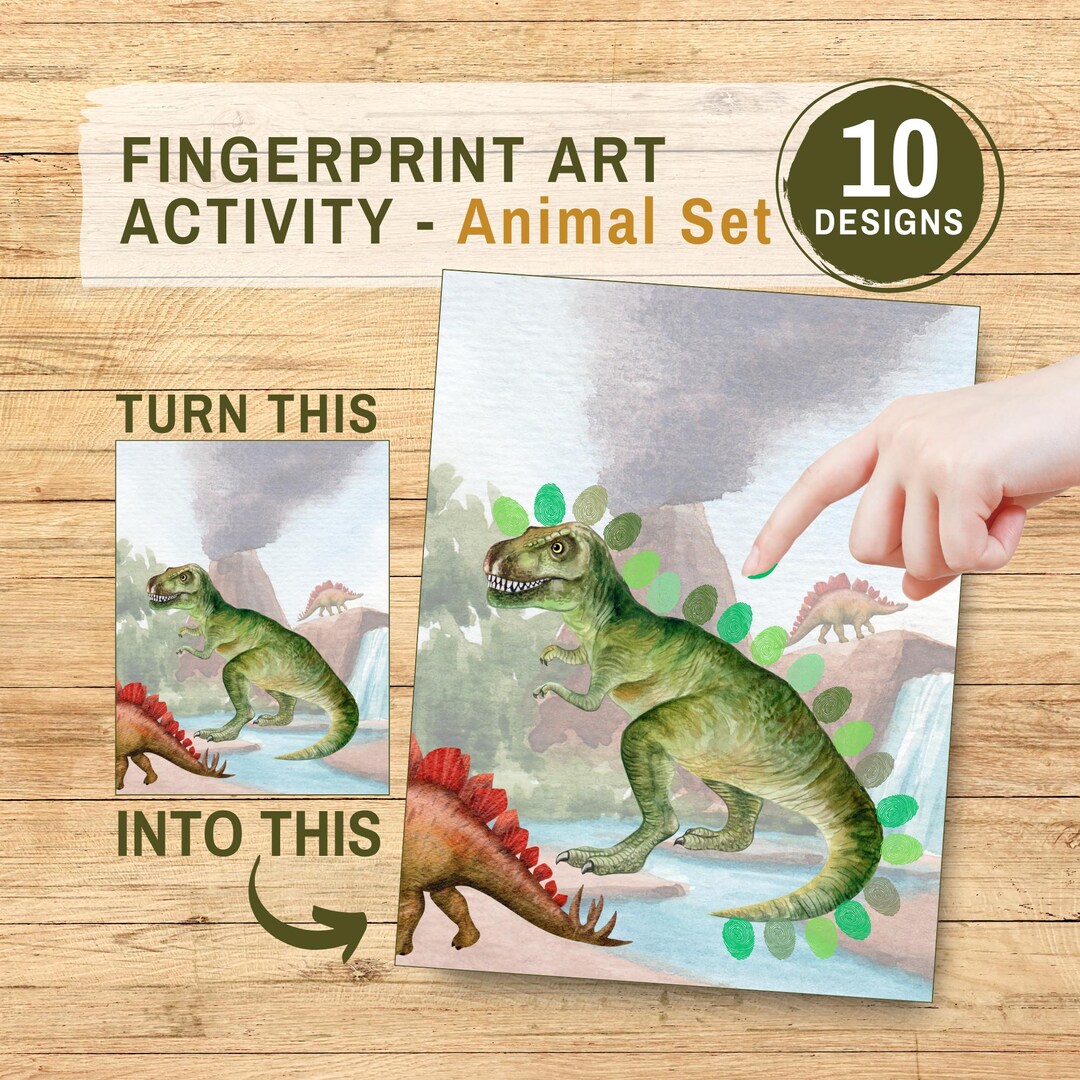 Fingerprint Art Printables for Kids Animal Thumbprint Art Activity ...