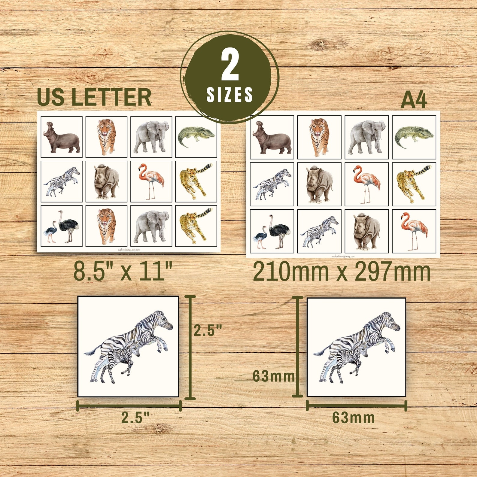 Safari Life Pattern Activity Sorting Picture Cards, Copy the Sequence ...