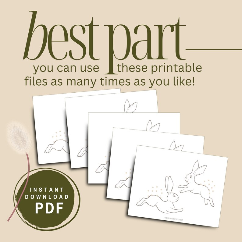 Nature Walk Bunny Tails DIY Printable Craft Rabbit Flower Activity ...