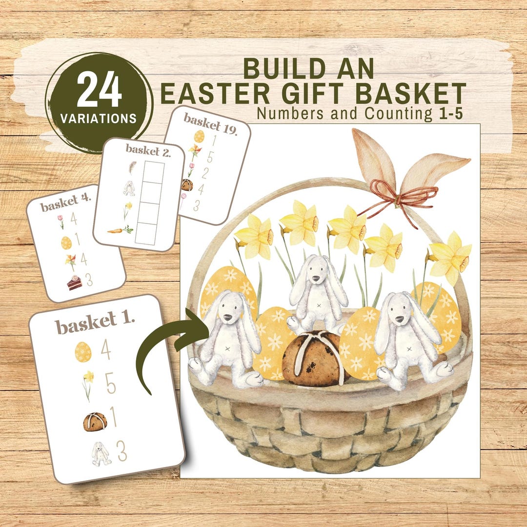 Build an Easter Basket Numbers and Counting Activity 1-5, Toddler Prek ...