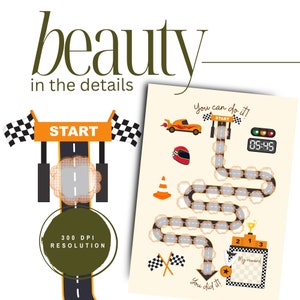 Racing Car Reward Chart for Kids, Behavior Chart Printable Chore Task ...