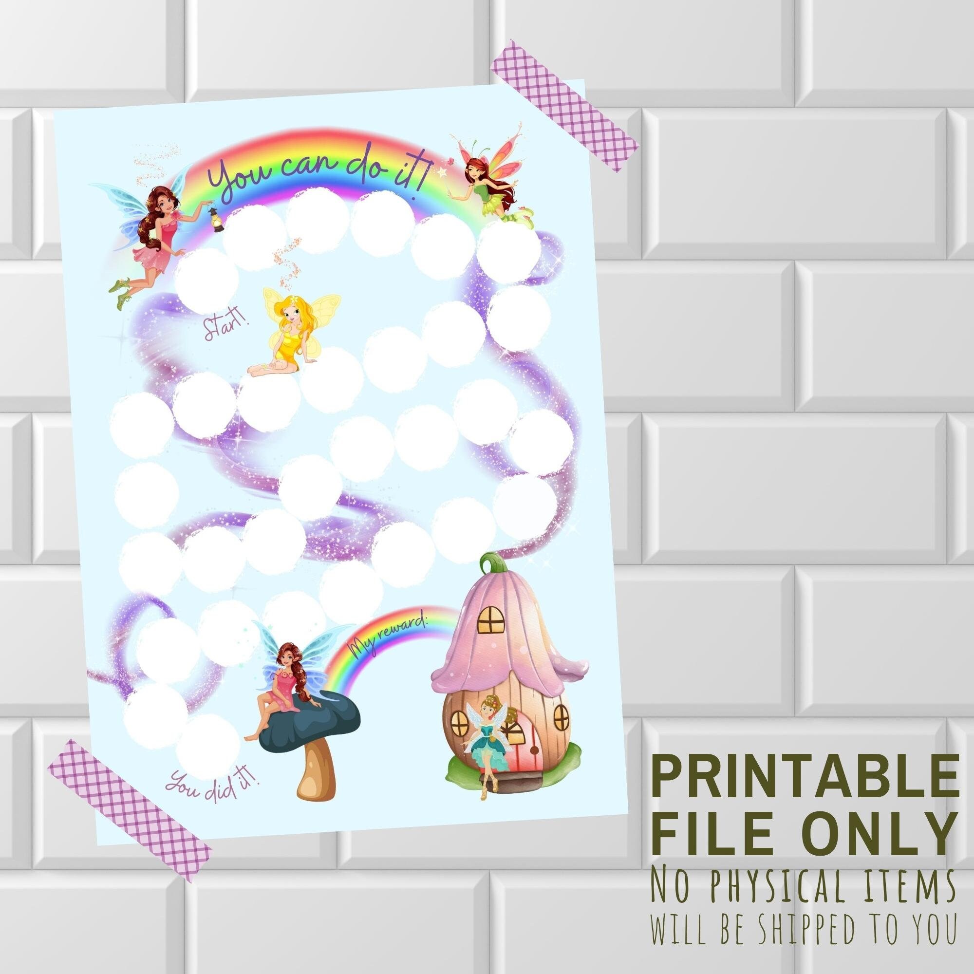 Fairy Reward Chart for Kids Behavior Fairy Design Instant - Etsy