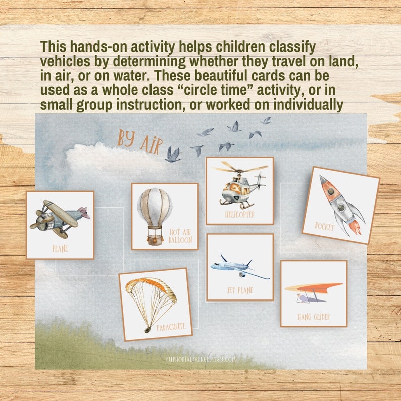 Air Land Water Activity Transportation Sorting Game Printable Preschool ...