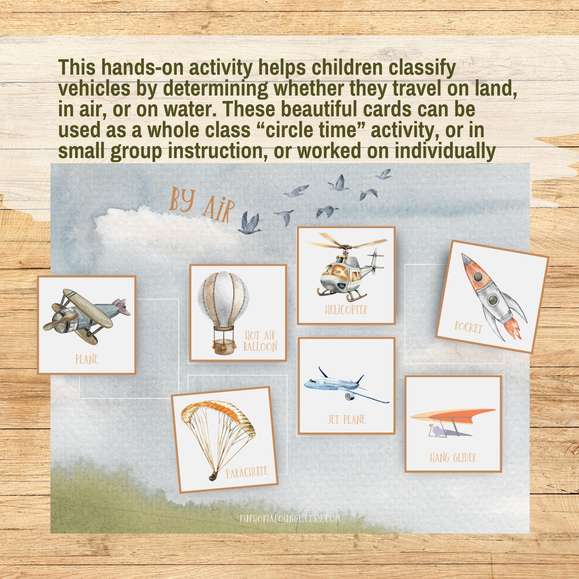 Air Land Water Activity Transportation Sorting Game Printable Preschool ...