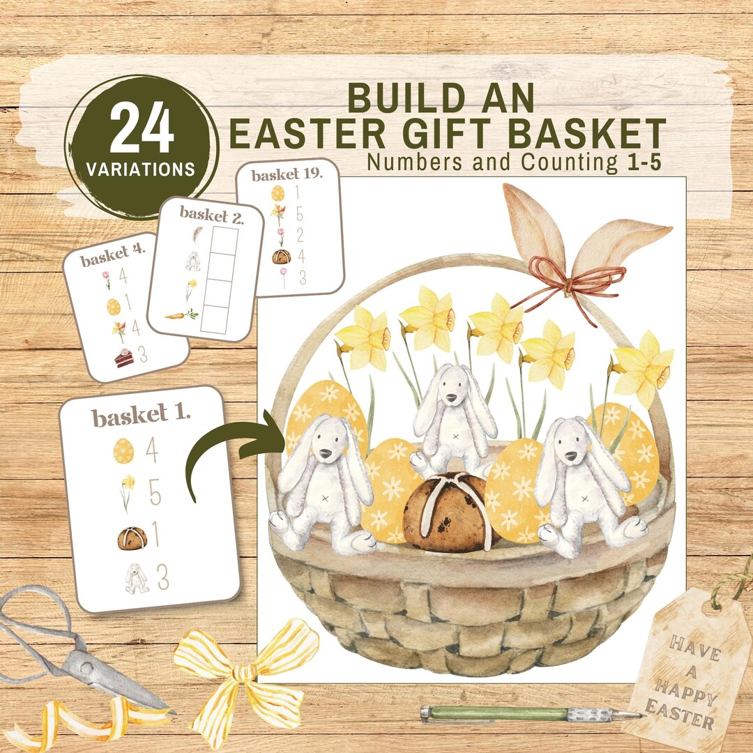 Build an Easter Basket Numbers and Counting Activity Play Set Toddler ...