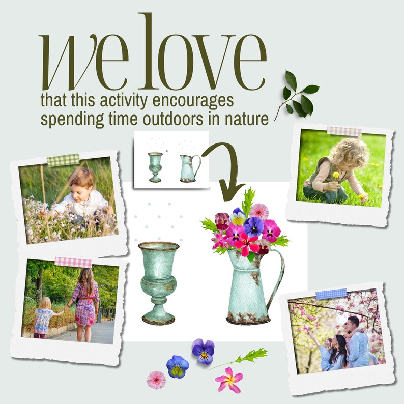 Nature Walk Bouquet Vases DIY Printable Craft Flower Activity, Outdoor ...