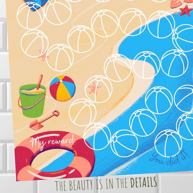 Beach Reward Chart for Kids Behavior Chart Printable Chore - Etsy Australia