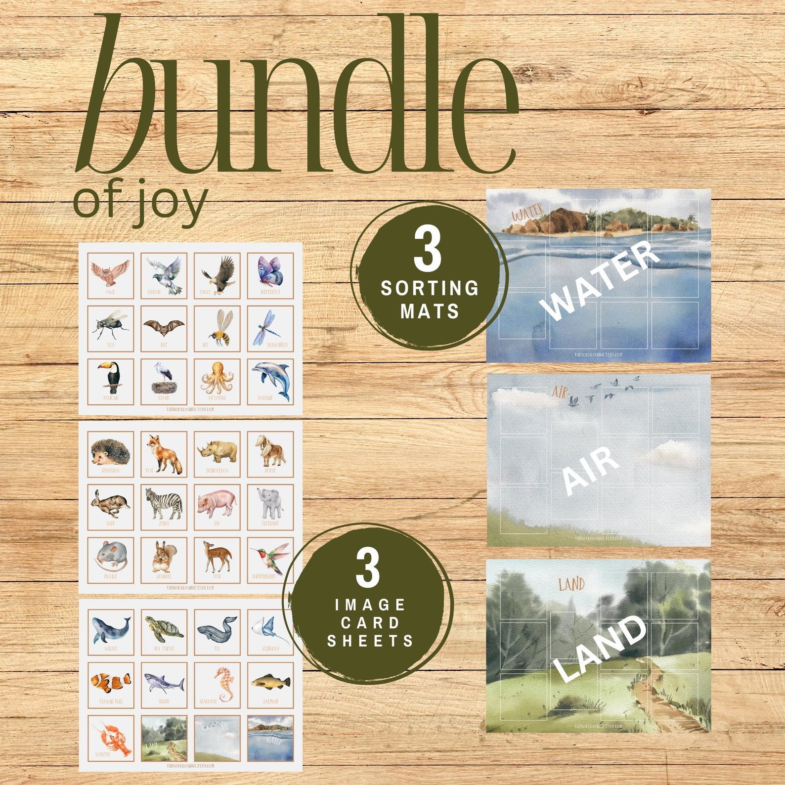 Air Land Water Activity Animal Sorting Game Printable Preschool ...