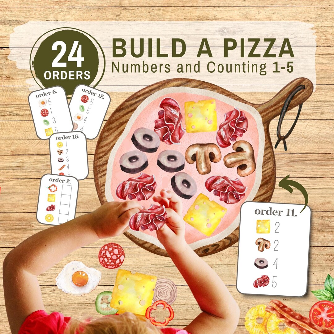 Build a Pizza Numbers and Counting Activity Pizza Play Set for Toddler ...