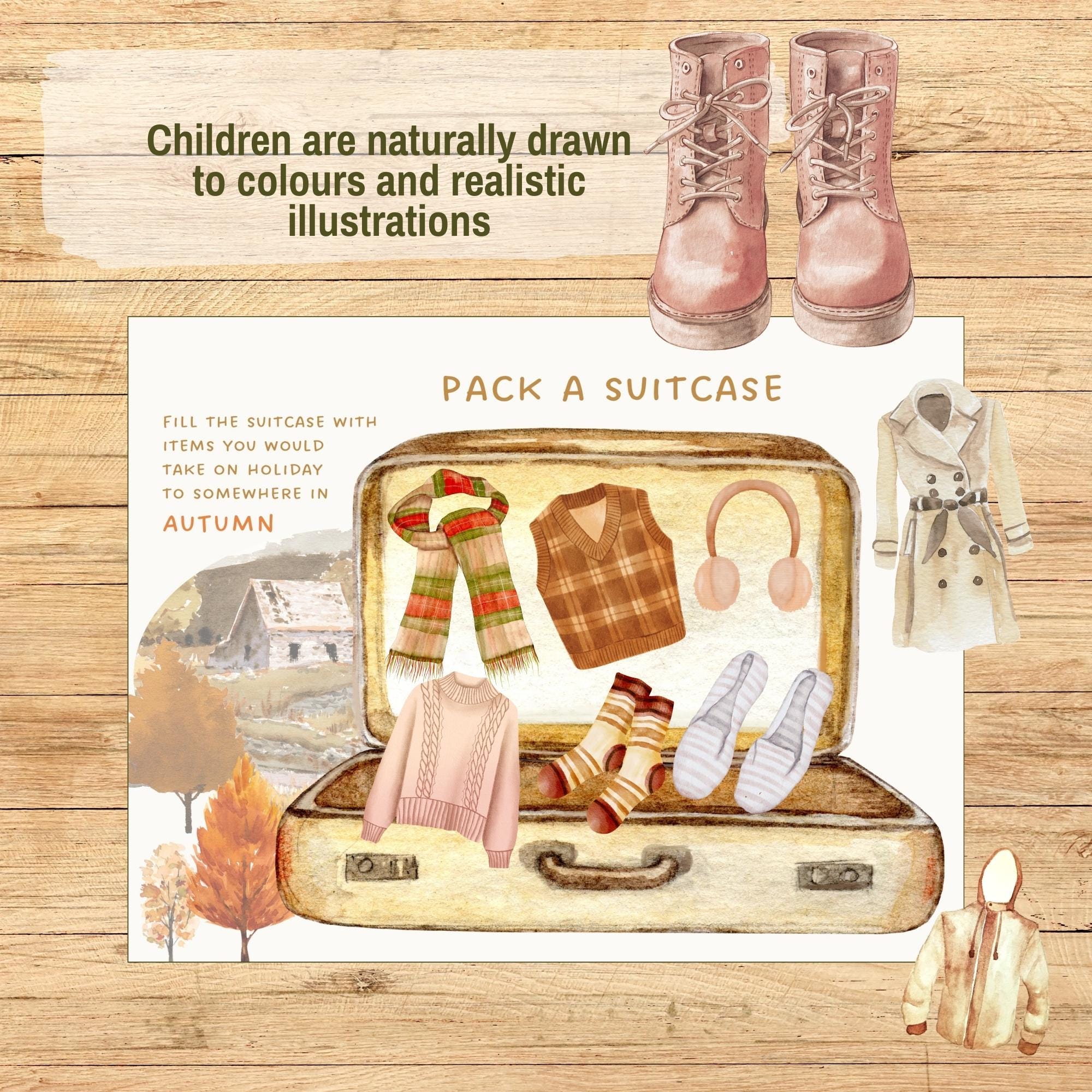 Pack a Suitcase Clothes Sorting Activity Seasons Dress to the Weather ...
