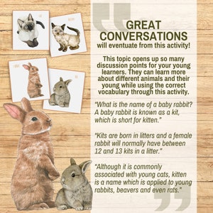 Mommy & Baby Animal Matching Activity Printable Animal Vocabulary ...