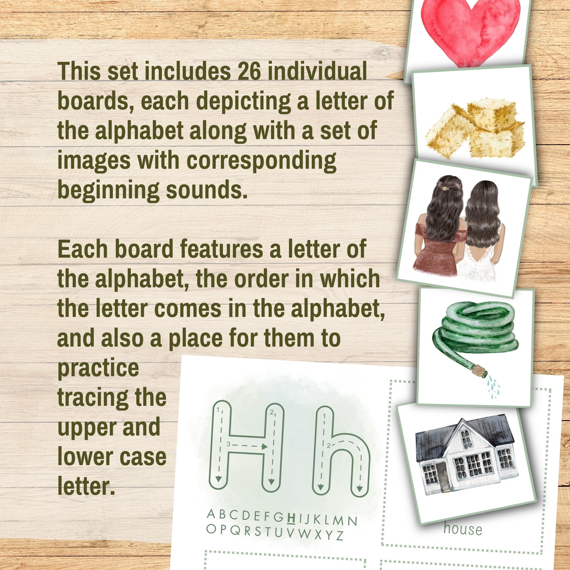 Alphabet Sorting Picture Card Boards, Printable Montessori Preschool ...
