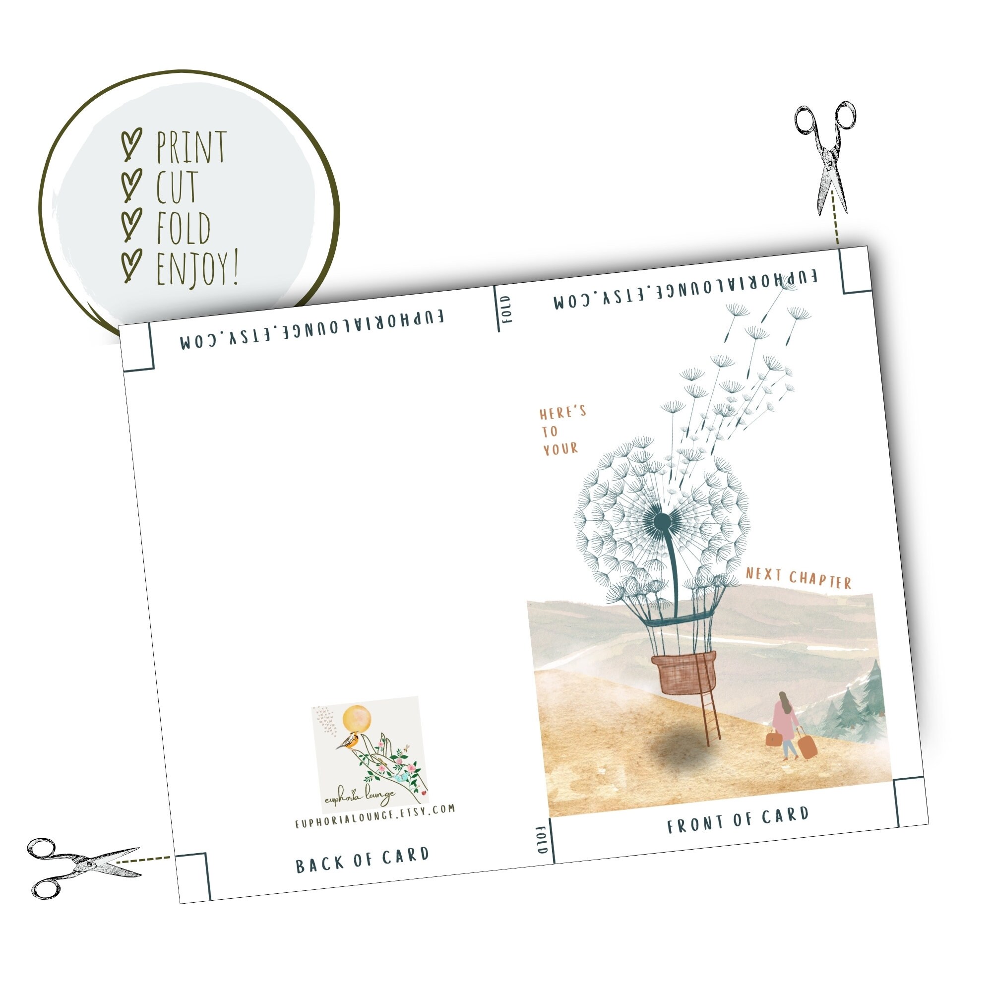 New Chapter Good Luck Printable Card, Best of Luck Card, New Job ...