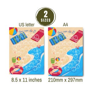 Beach Reward Chart for Kids, Behavior Chart Printable Chore Tasks Chart ...