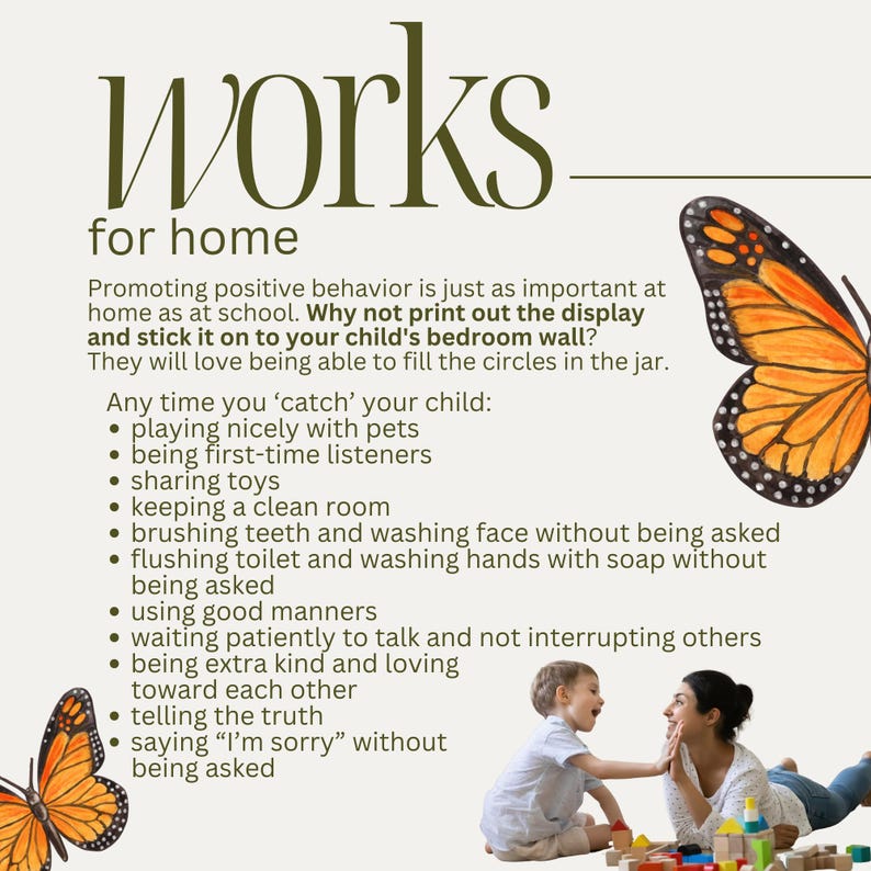 Great Job Jar Reward Chart Printable for Kids, Class Reward System ...