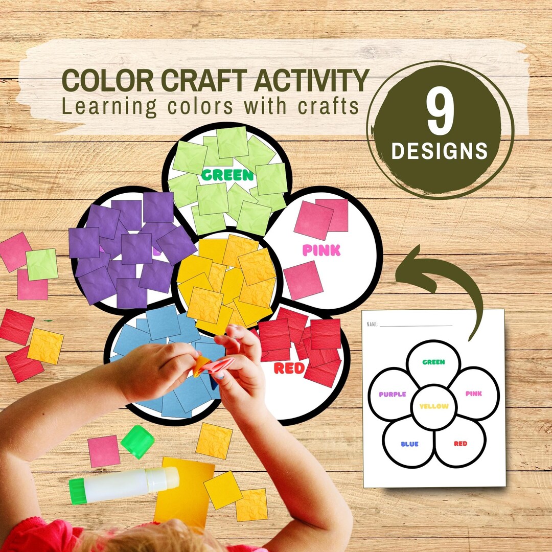 Matching Colors Art & Craft Activity With Pompoms and Buttons Fine ...