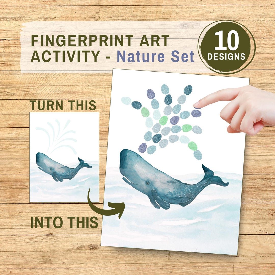 Fingerprint Art Printables for Kids Nature Thumbprint Art Activity ...