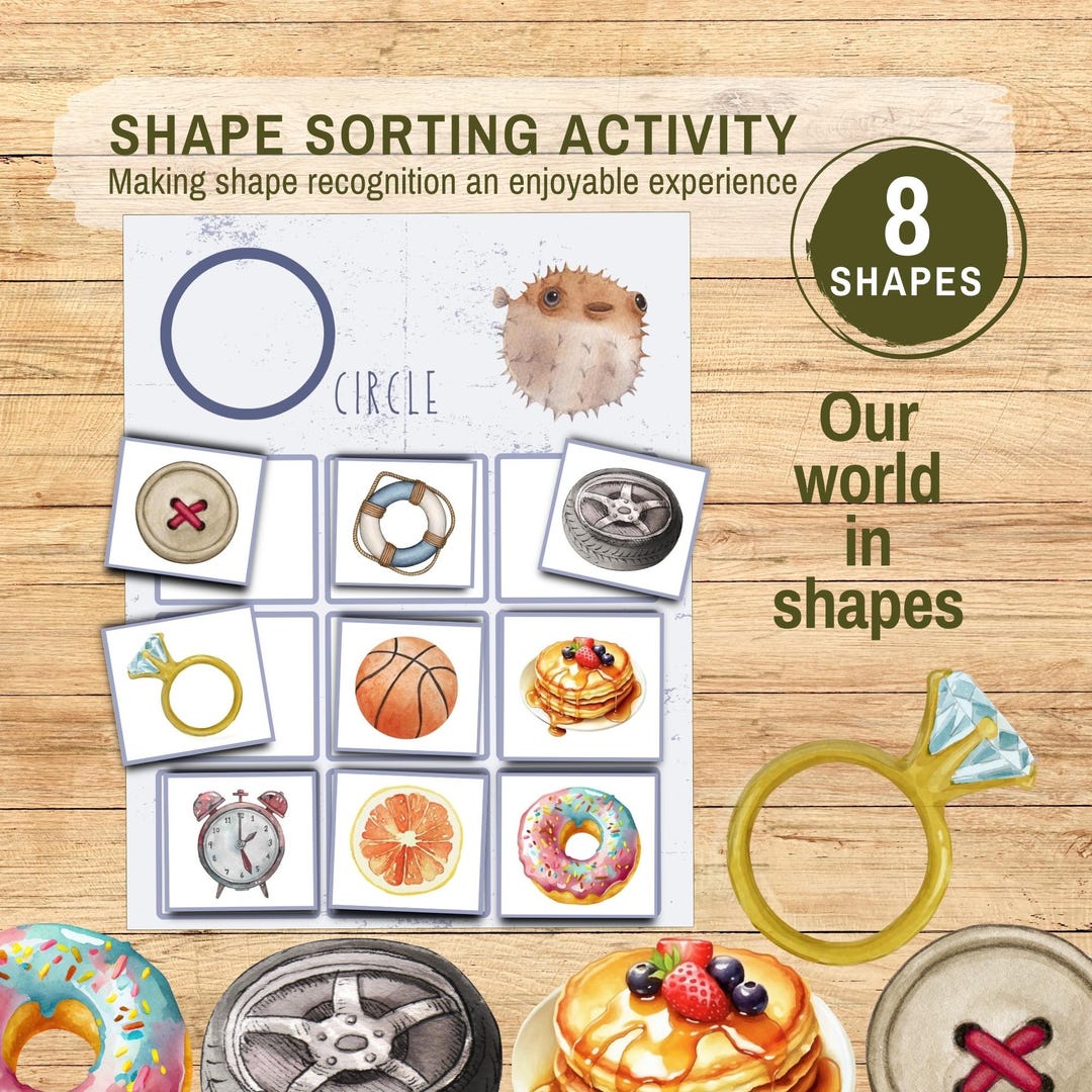 Shape Sorting Printable Mats & Cards, Learn Shapes, Child Development ...