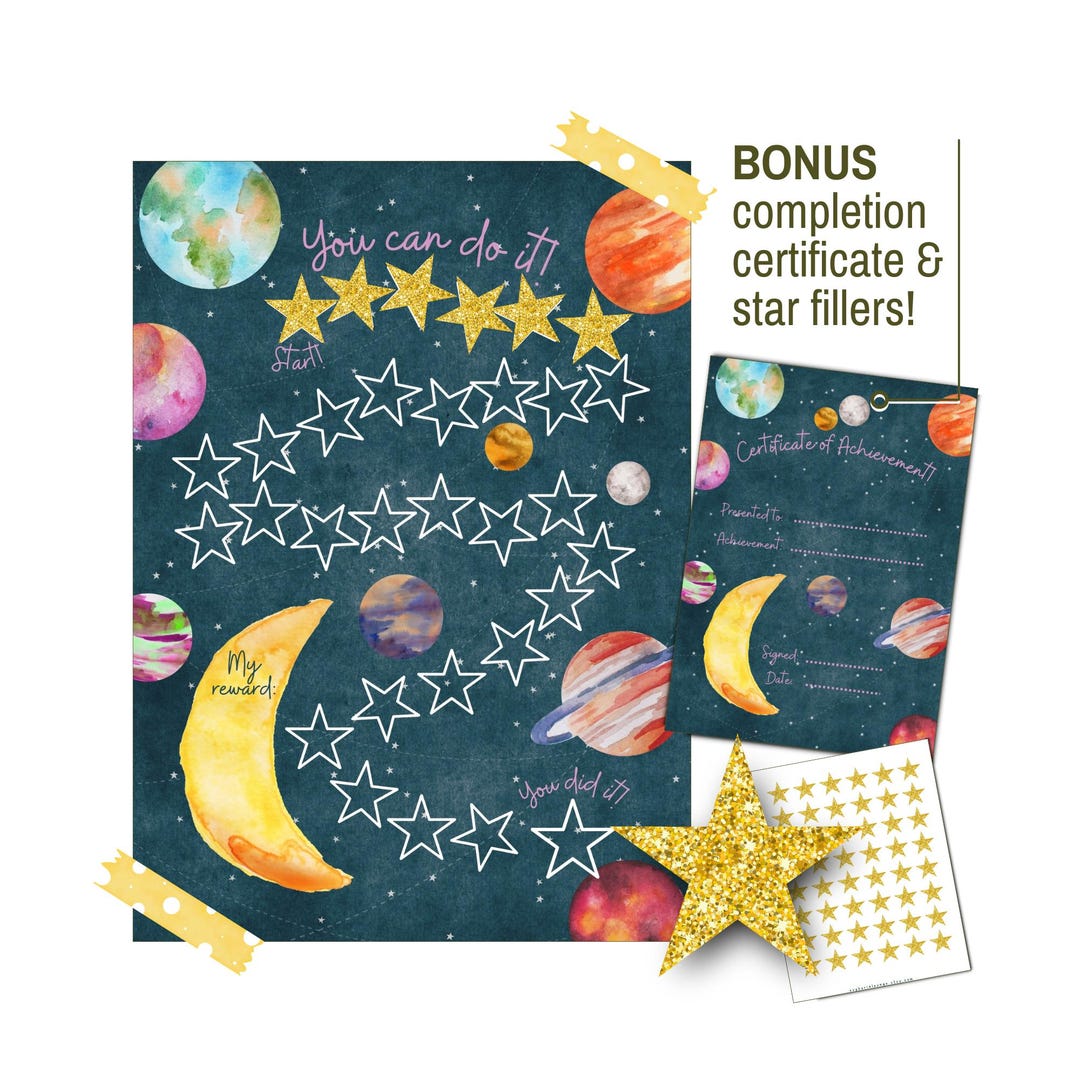 Solar System Star Reward Chart for Kids, Behavior Chart Printable Chore ...