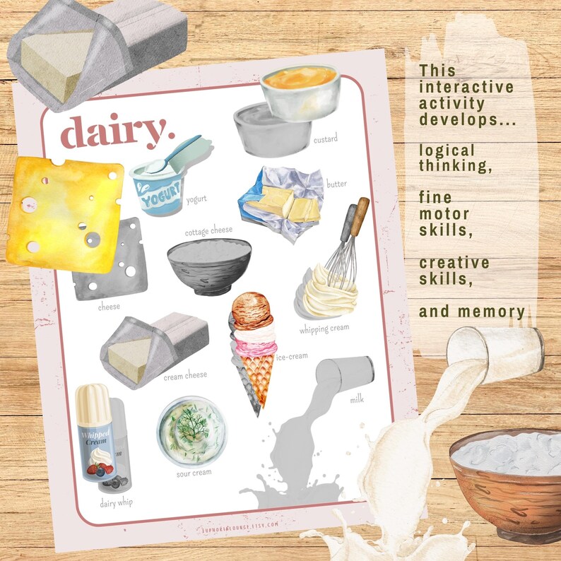 Identify Food Sorting and Shadow Matching Activity Printable Picture ...