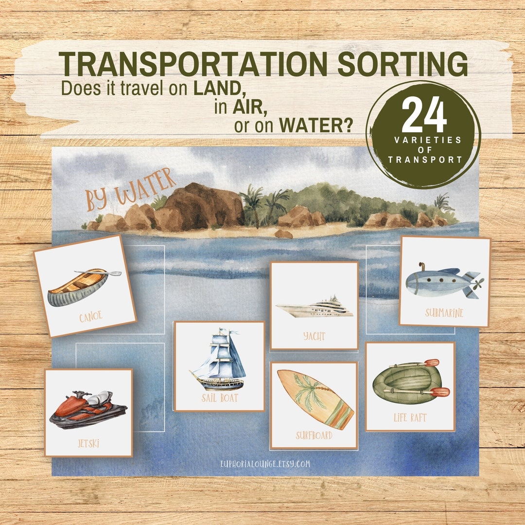 Air Land Water Activity Transportation Sorting Game Printable Preschool ...