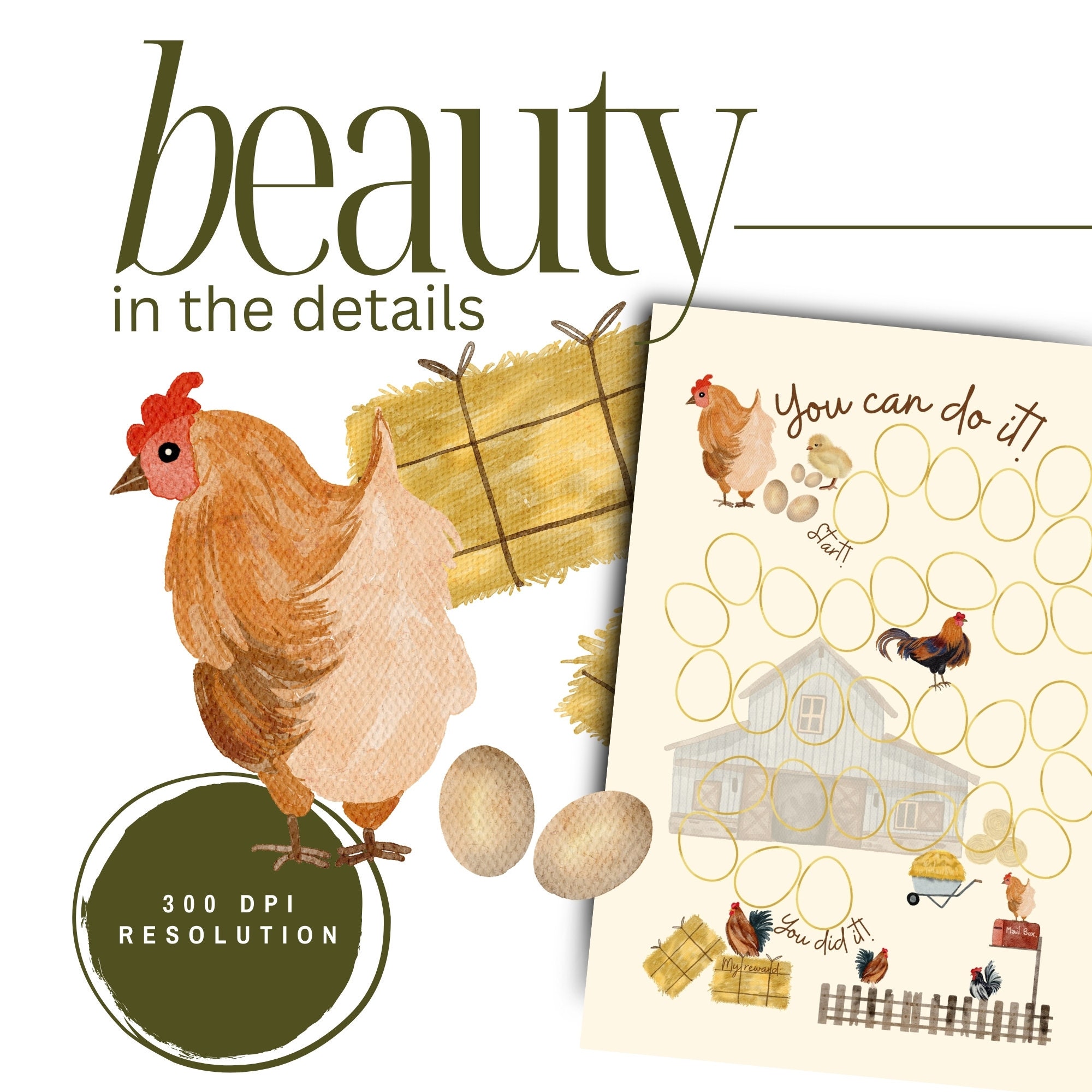 Farm Reward Chart for Kids, Behavior Chart Printable Chore Chart Potty ...