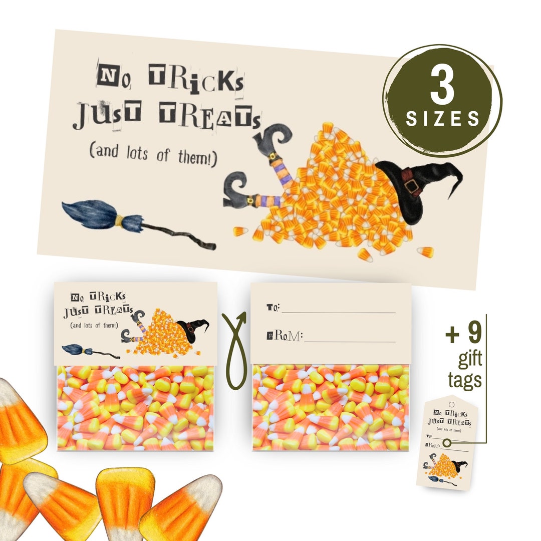 Halloween Treat Bag Topper Printable Candy or Cookie Bag Topper Witch ...