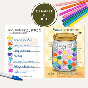 Great Job Jar Reward Chart Printable for Kids, Class Reward System ...