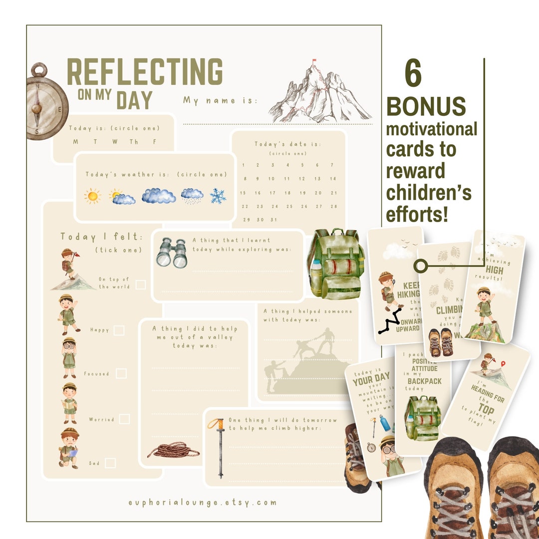 Daily Reflections Activity Printables for Kids Homeschool Teacher ...