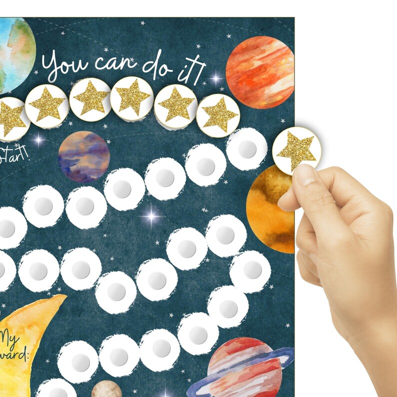 Solar System Star Reward Chart for Kids, Printable Behavior Chores ...