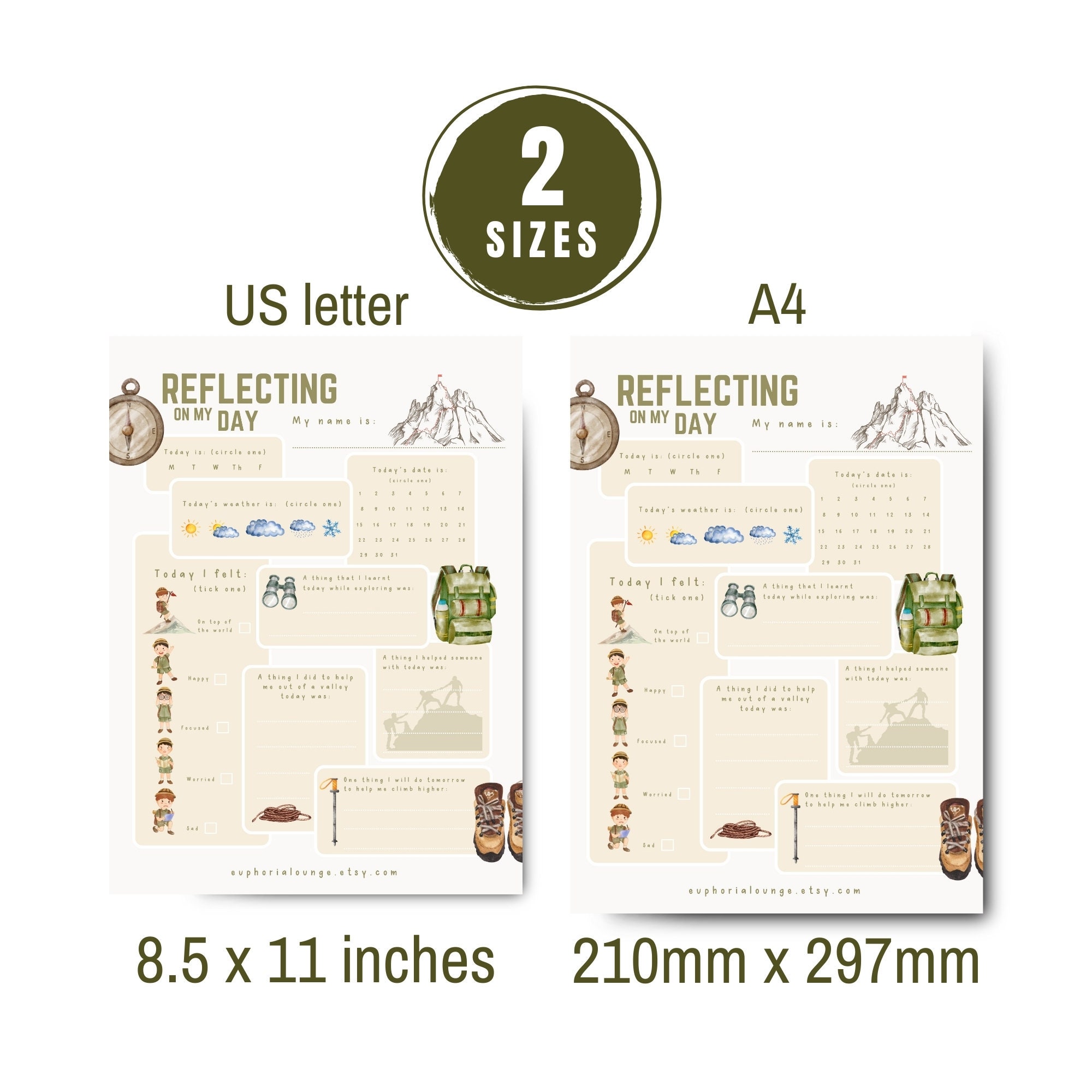 Daily Reflections Activity Printables for Kids Homeschool Teacher ...