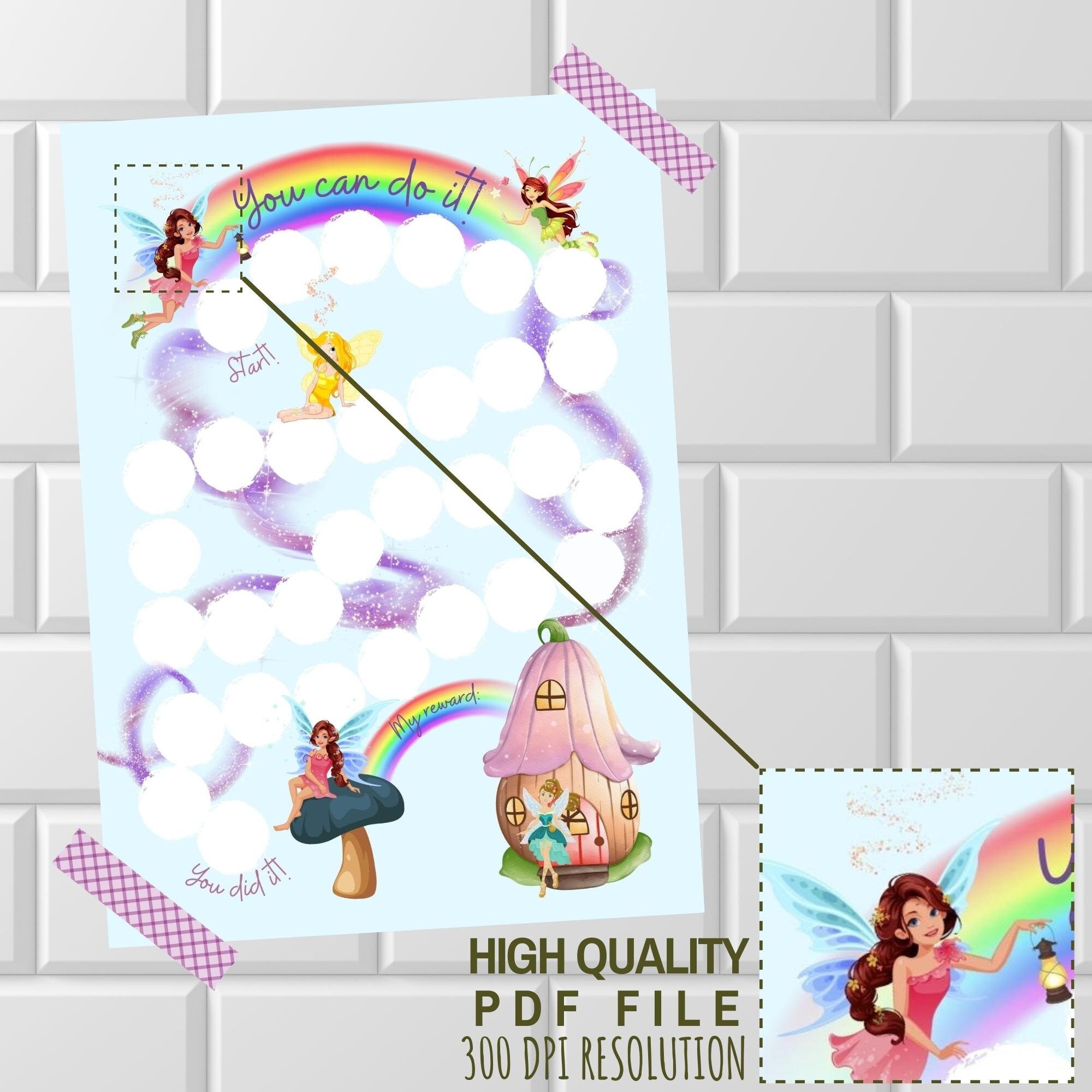 Fairy Reward Chart for Kids Behavior Fairy Design Instant - Etsy
