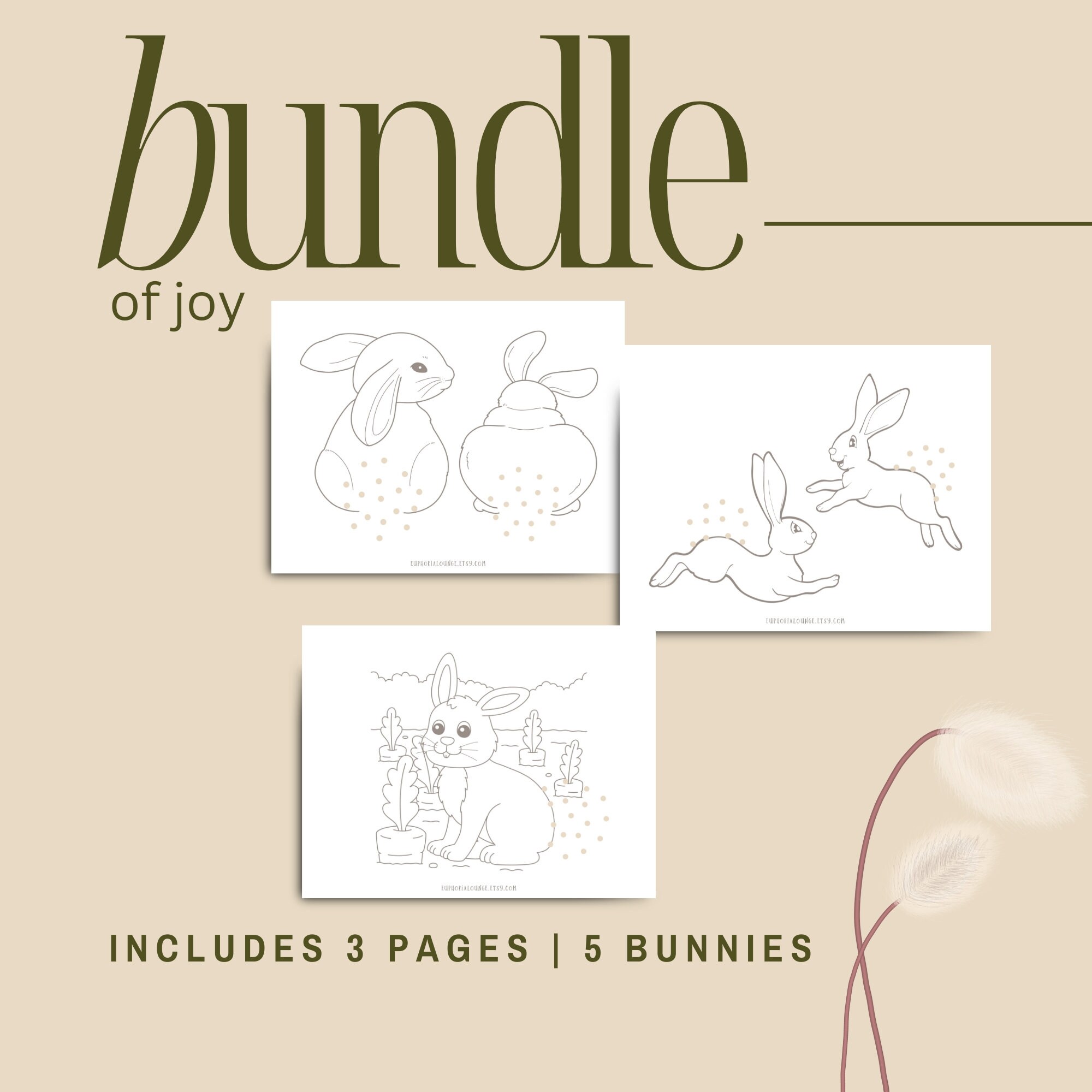 Nature Walk Bunny Tails DIY Printable Craft Activity Cute Flower ...