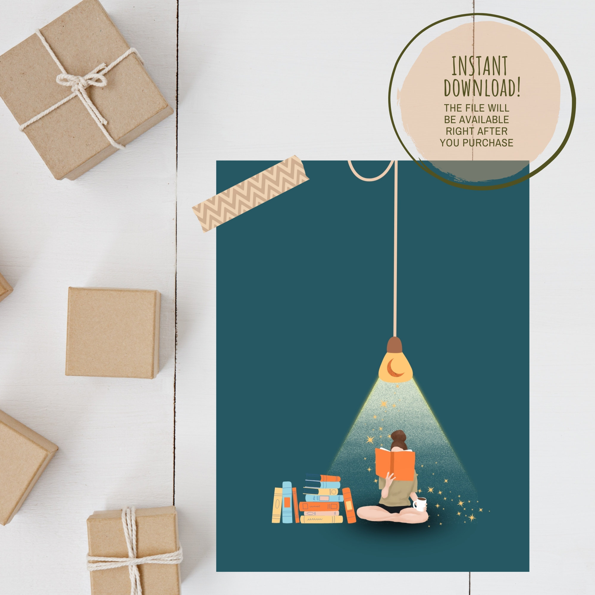 Thank You Card for Teacher, Card for Book Lover, End of Year Printable Card, Book Club Card ...