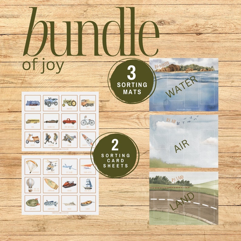 Air Land Water Activity Transportation Sorting Game Printable Preschool ...