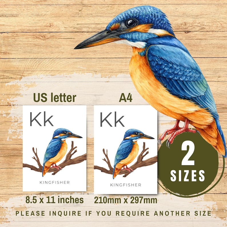 Alphabet Posters Large Format for Classroom Use Watercolor Nature ...