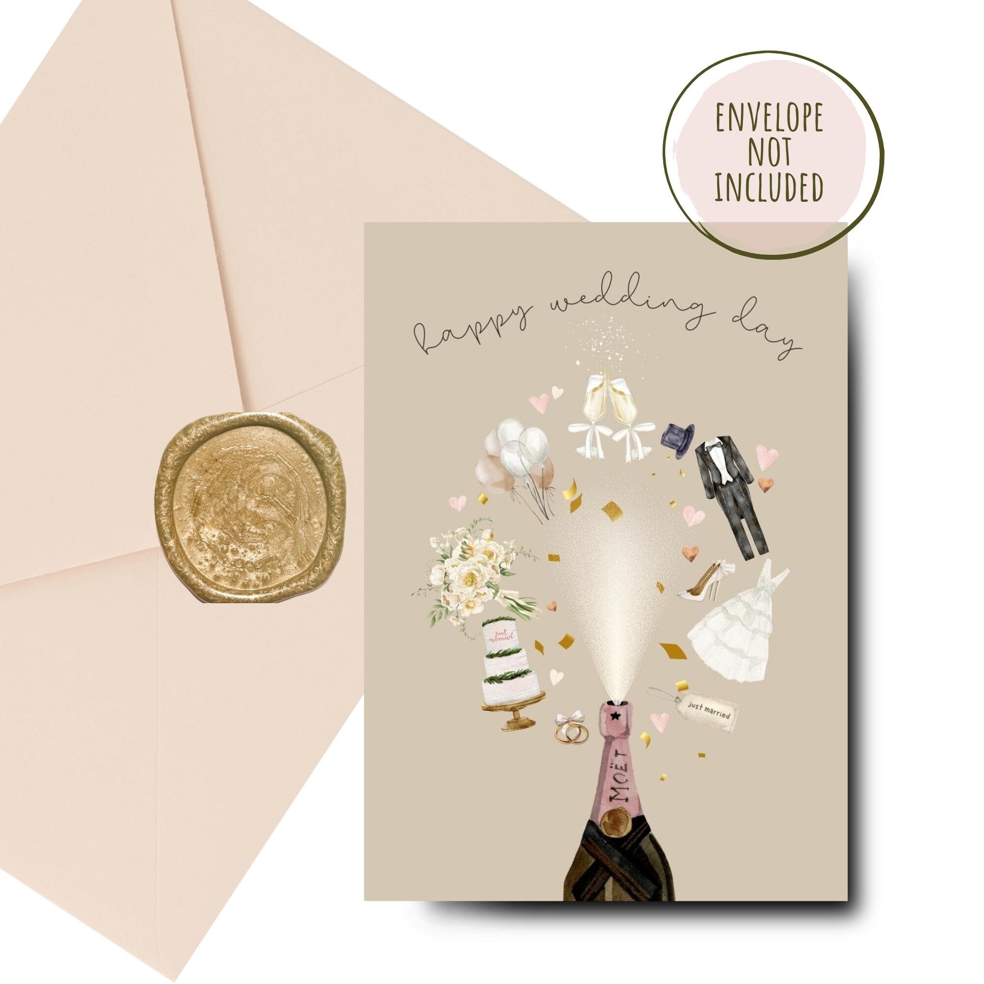 Happy Wedding Day Printable Card, Congratulations Card for Couple ...