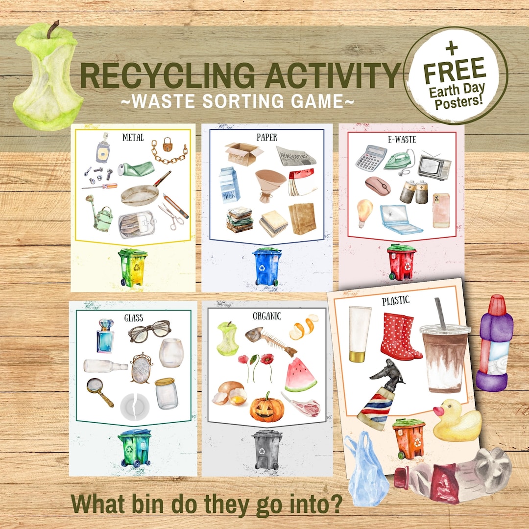 Waste Sorting Activity Recycling Game Earth Day Printable, Trash ...