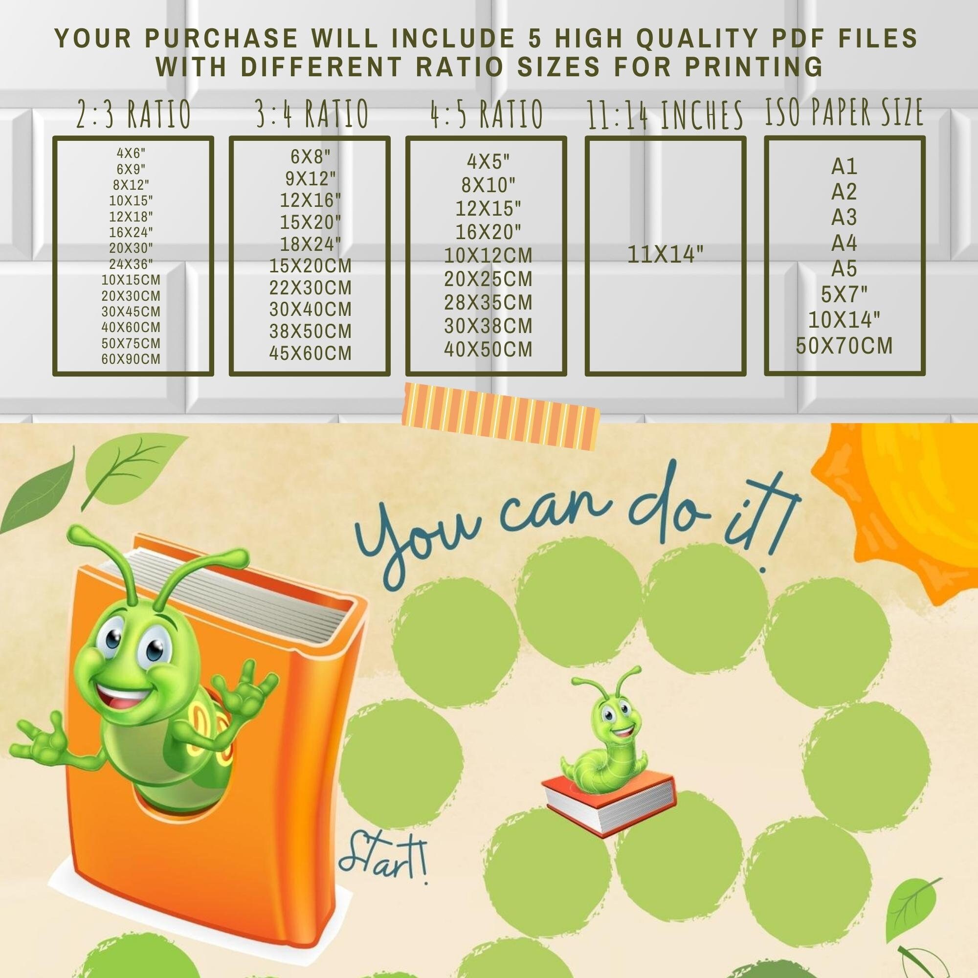 Bookworm Reward Chart for Kids Behavior Chart Printable - Etsy