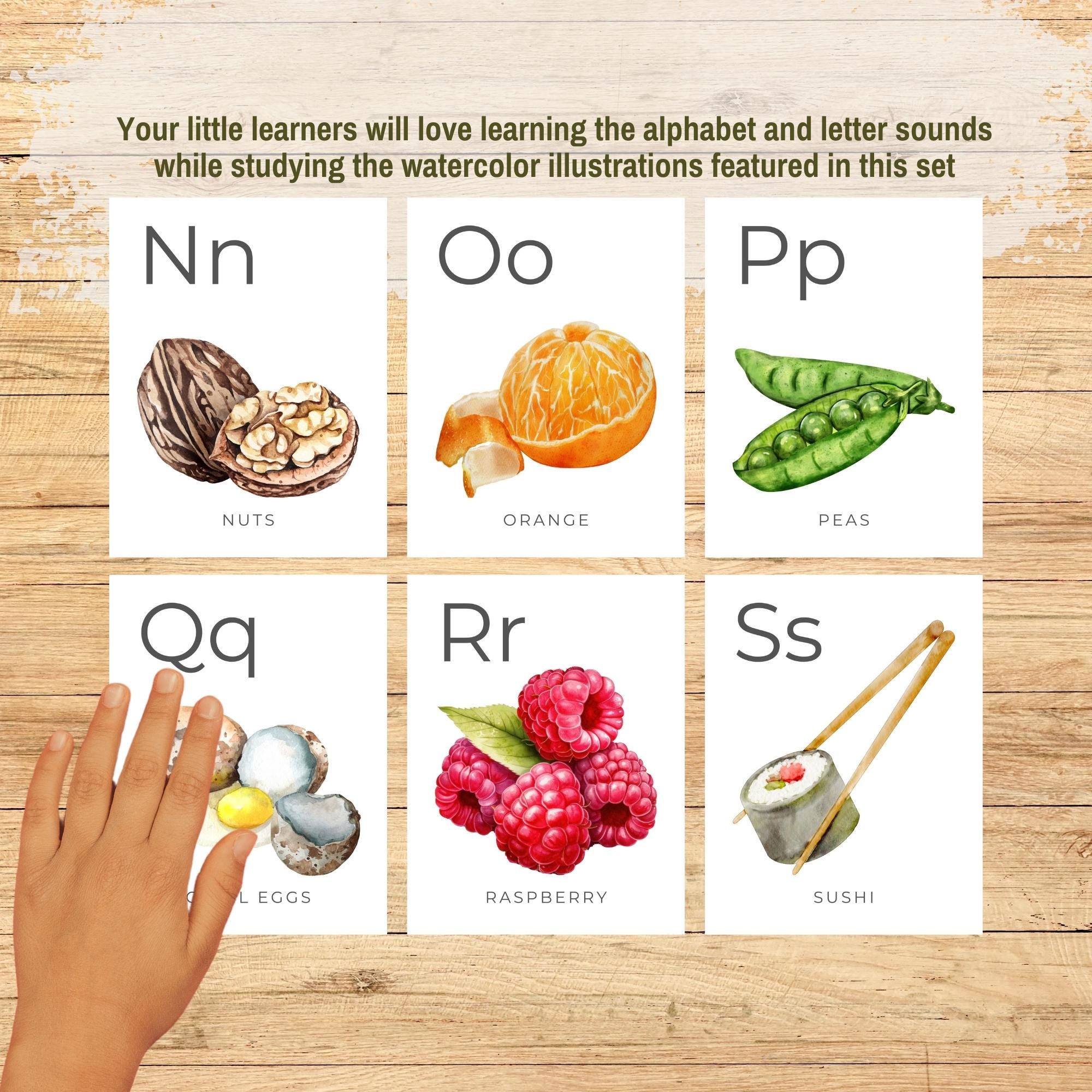 Printable Alphabet Food Flashcards Large Format Classroom Use ...