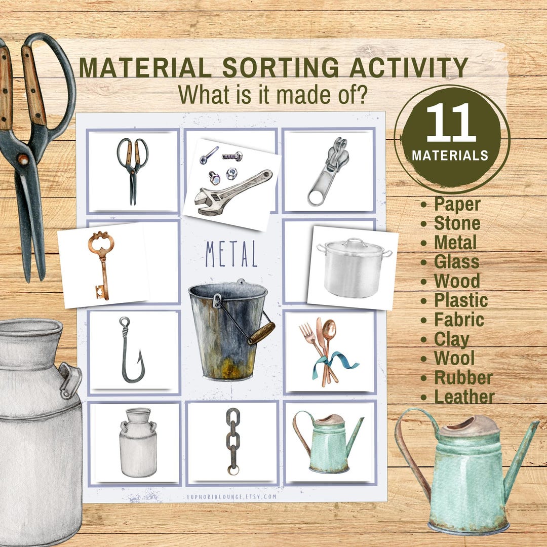 Material Sorting Activity What is It Made Of, Printable Homeschool ...