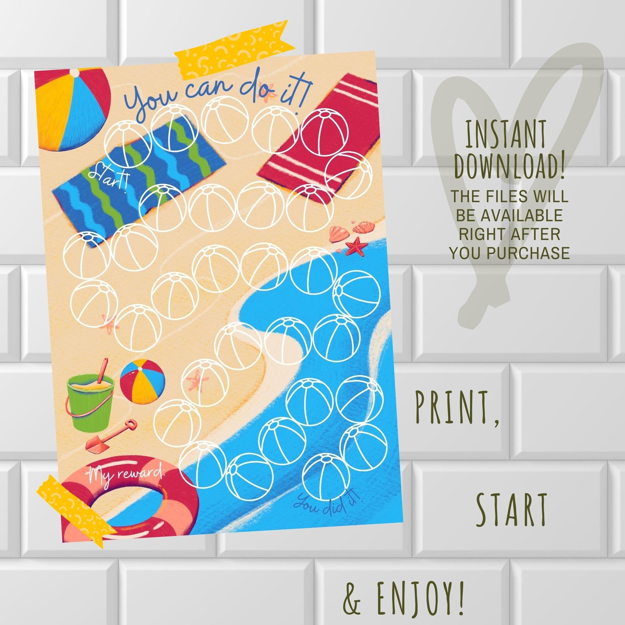 Beach Reward Chart for Kids Behavior Chart Printable Chore - Etsy Australia